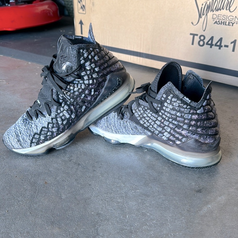 Nike Lebron 17 Xvii Black White Oreo Metallic Silver - Gem
